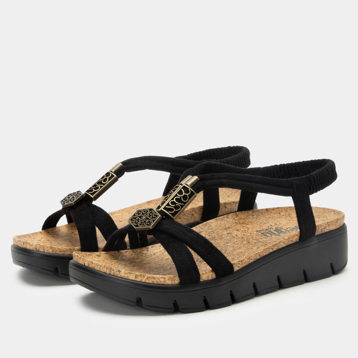 Roz Casual Black Sandal - Alegria Shoes